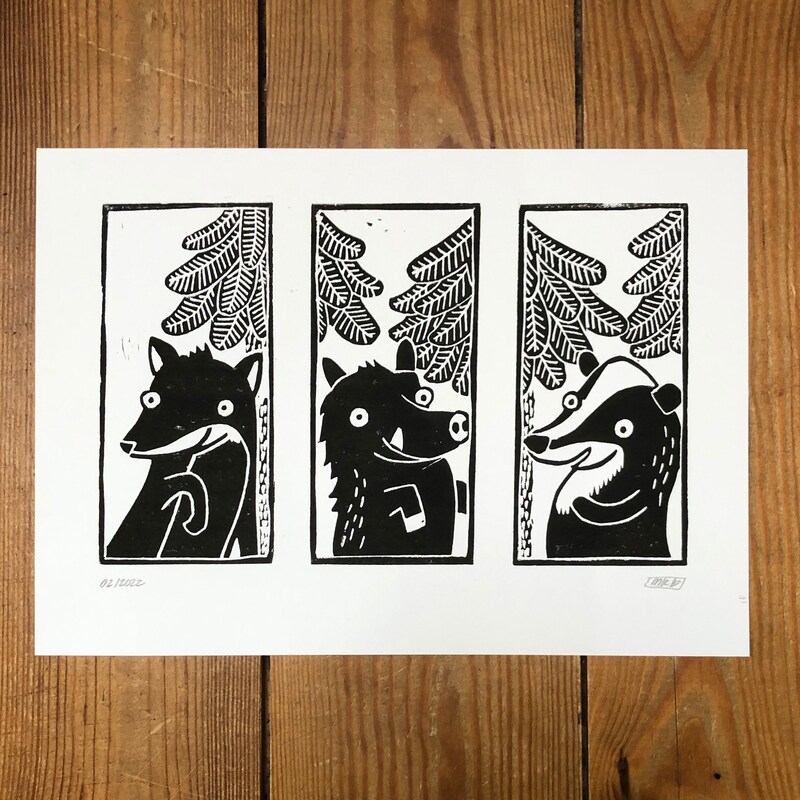 Linoleum Print - Etsy UK