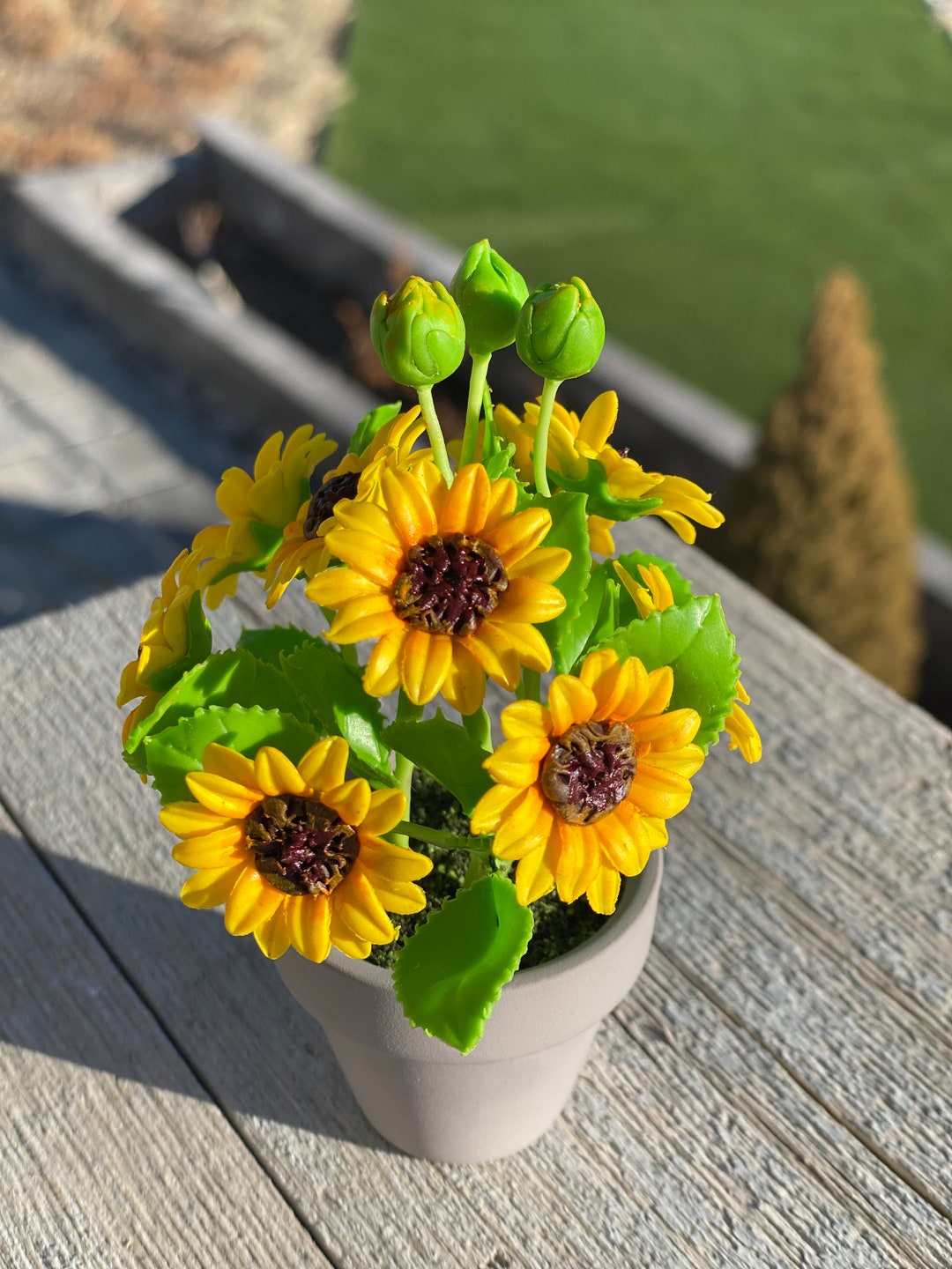 Handmade Clay Sunflower - Etsy
