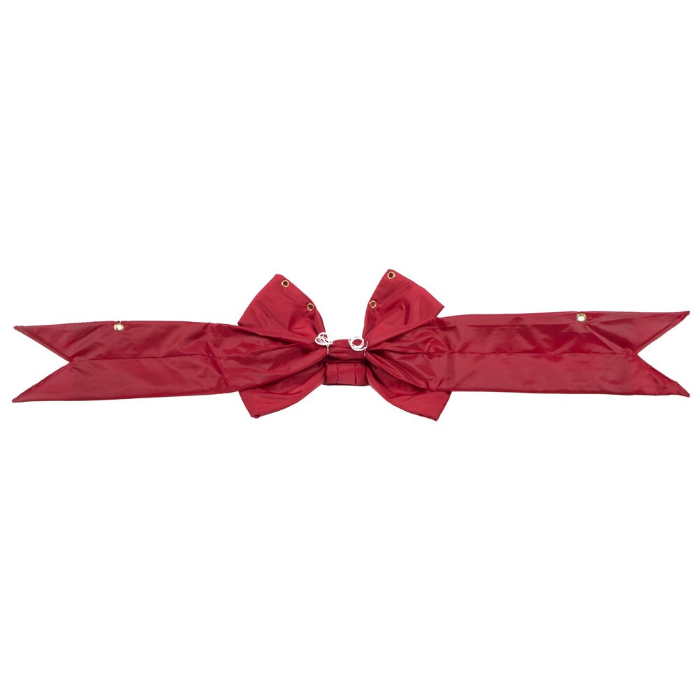 Large Premade Outdoor Bow, Red Weather-proof Nylon With Wired-edges and ...