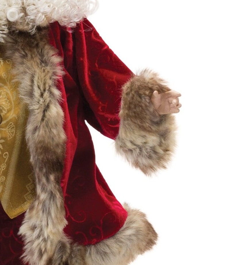 24" Santa With Fur-trim Coat - Large Standing Santa Figurine ...