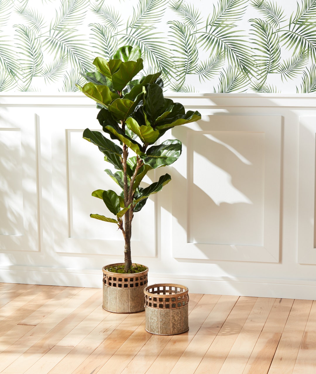 Faux Fiddle Leaf Fig Tree, Realistic Artificial Houseplants, 5' Tall ...
