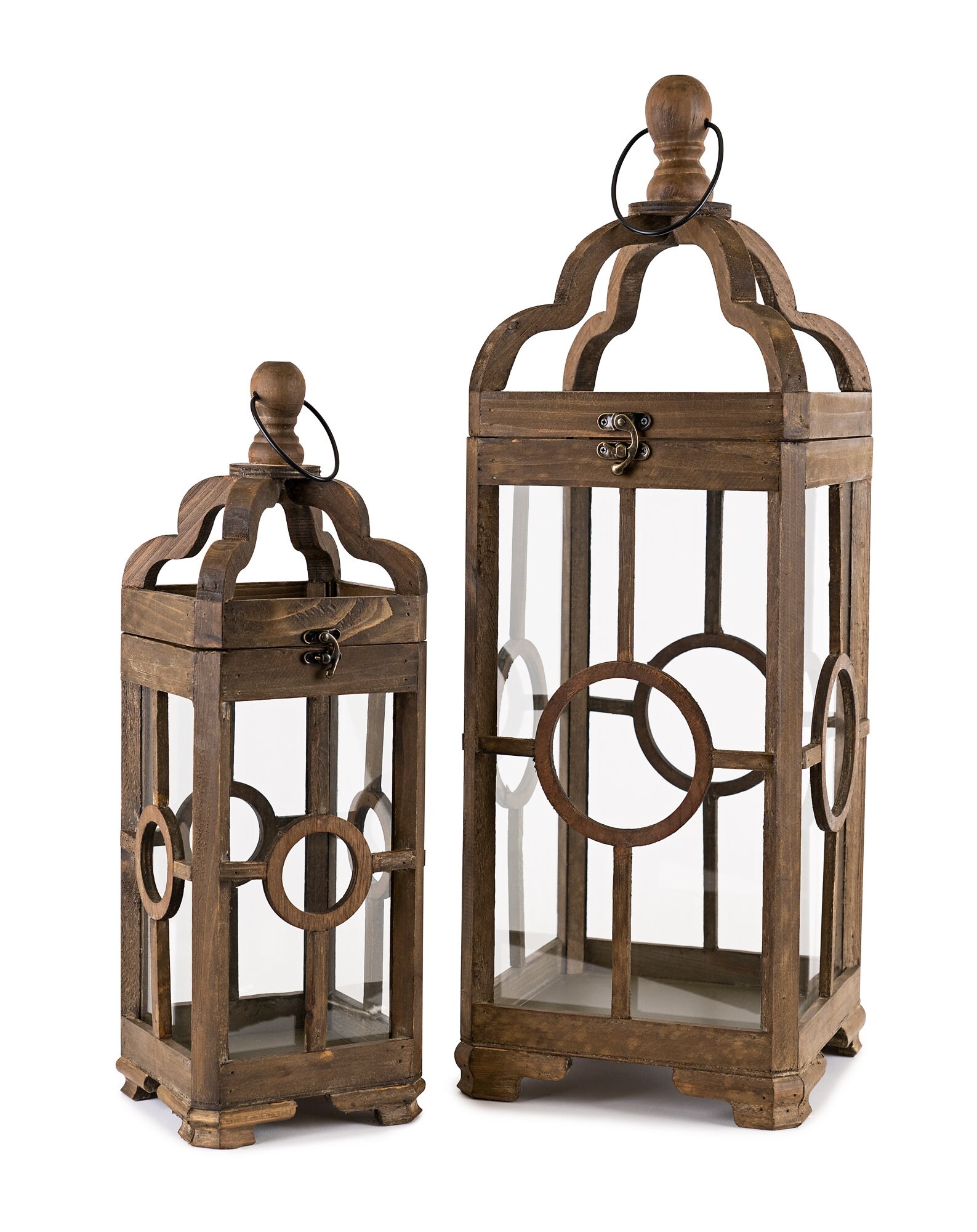 Decorative Lanterns Candle Lanterns Wood and Glass Large - Etsy