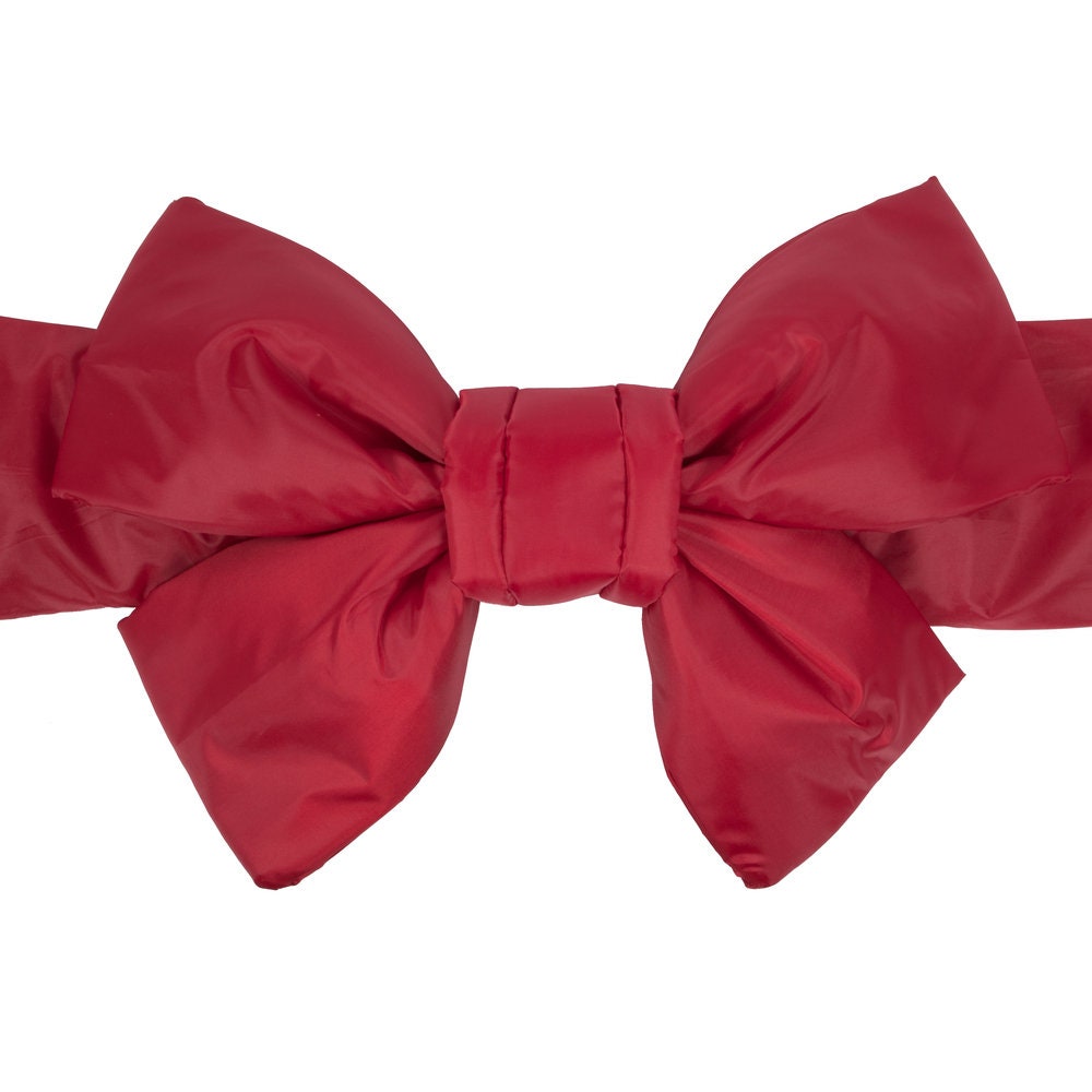 Large Premade Outdoor Bow, Red Weather-proof Nylon With Wired-edges and ...