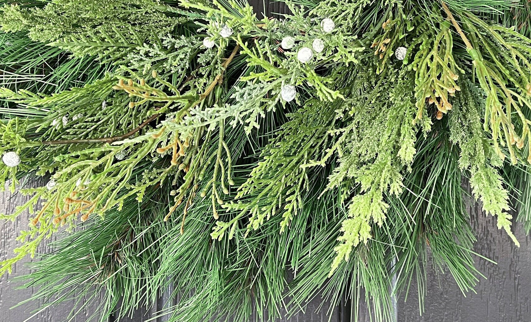 Set of 6 Mixed Pine and Juniper Spray, Mini Teardrop Swag, Lantern ...