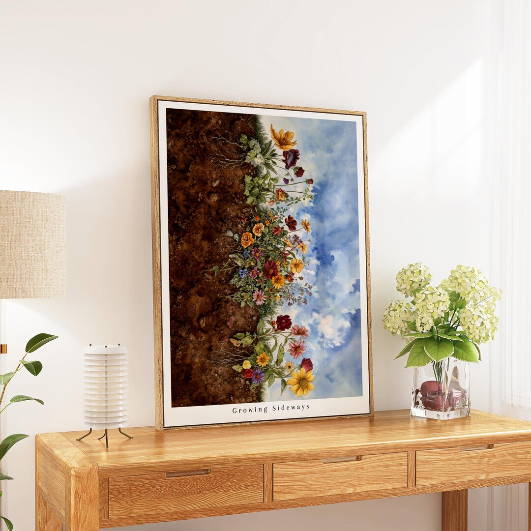 Growing Sideways - Watercolor Art Print - Modern Home Décor - Gift Idea ...
