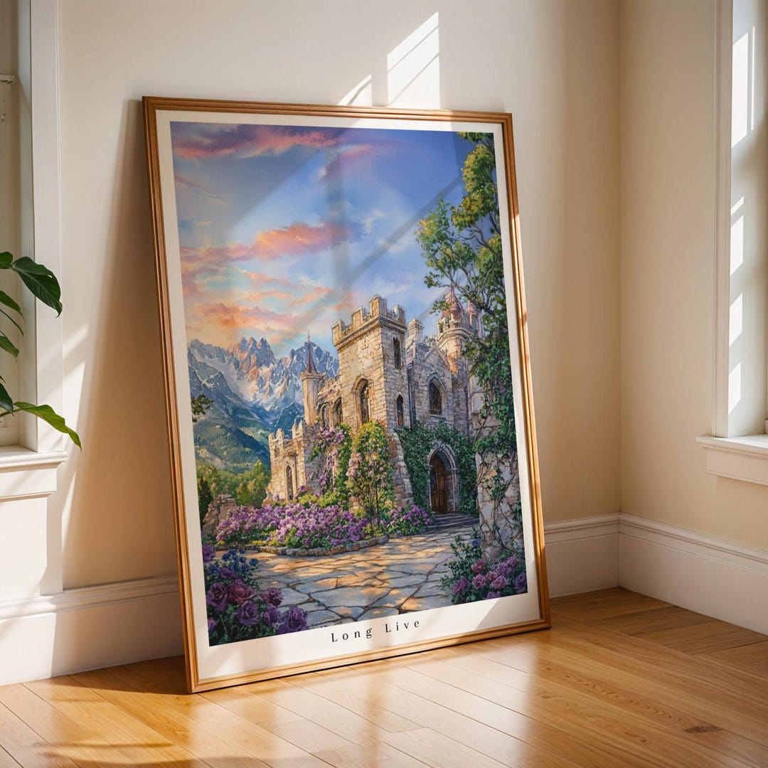 Long Live Print - Watercolor Wall Art - Castle Mountain Scenery ...