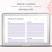 Year at A Glance Calendar, Editable PDF Calendar, Blank Calendar ...