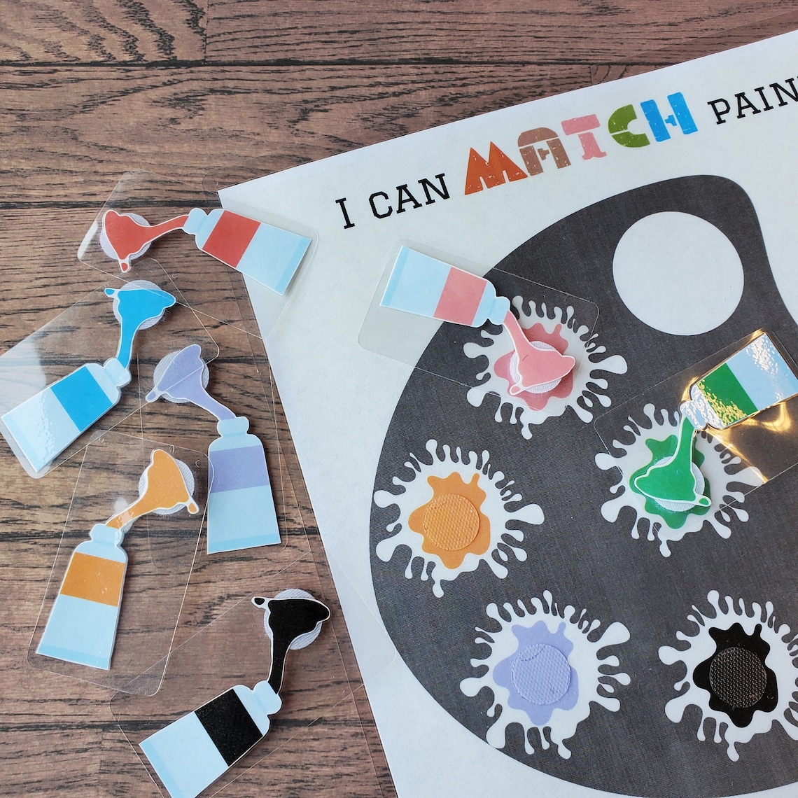 Paint Color Matching Game, Printable, Toddler Preschool Learning Tool ...