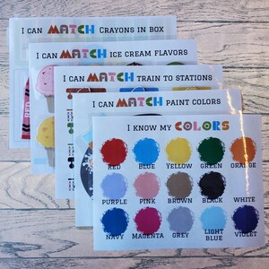 Color Matching Game Bundle, Printable, Toddler Preschool Learning Tool ...