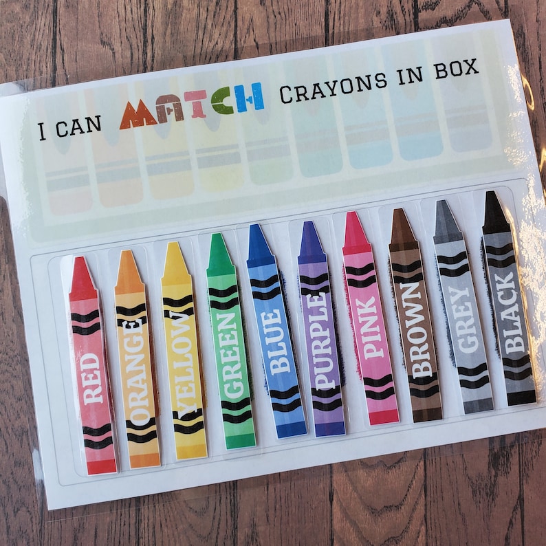Crayon Color Matching Game, Printable, Toddler Preschool Learning Tool ...