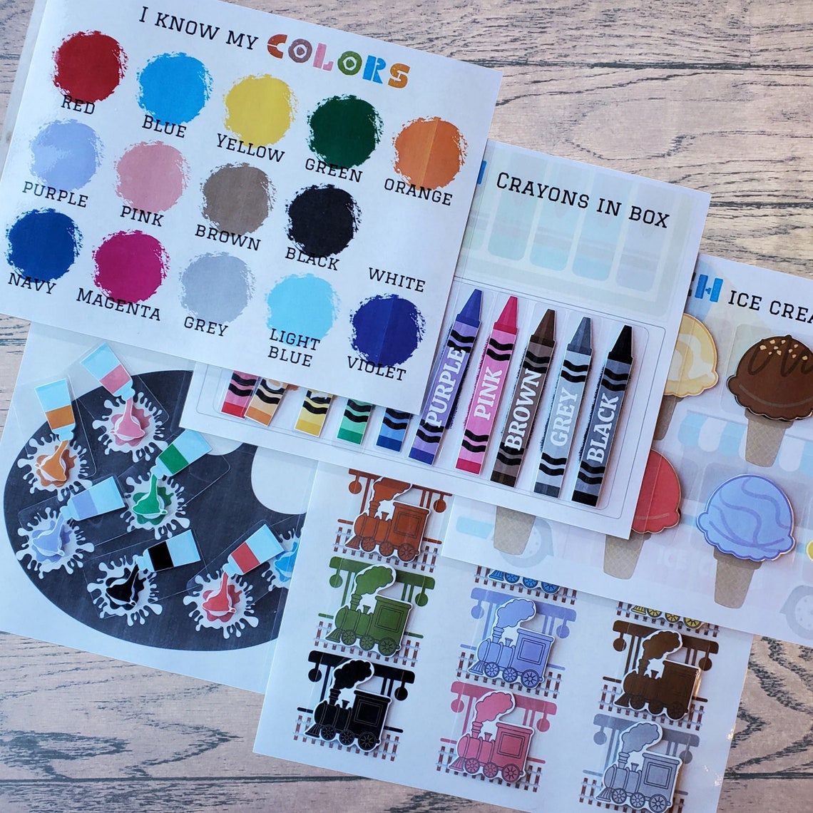 Color Matching Game Bundle, Printable, Toddler Preschool Learning Tool ...