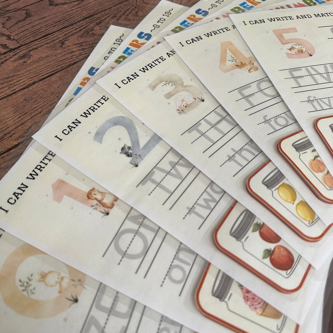 Number Learning Game Bundle, Printable, Toddler Preschool Learning Tool ...