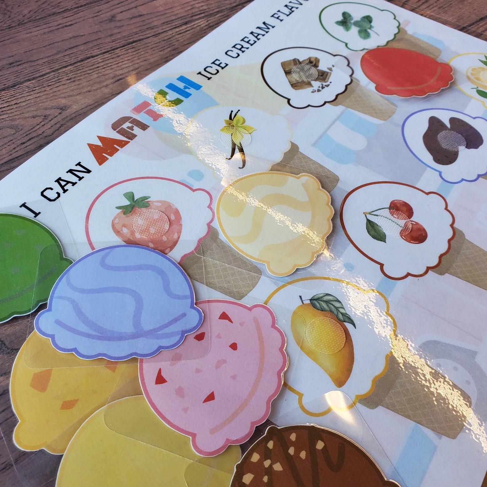 Ice Cream Flavor Matching Game, Printable, Toddler Preschool Learning ...