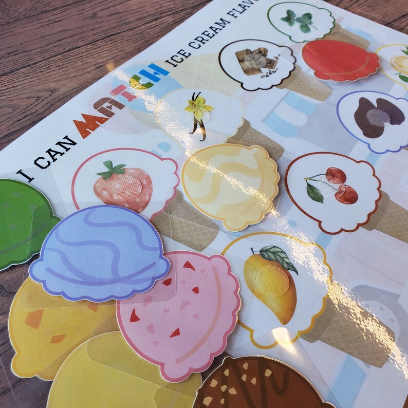 Ice Cream Flavor Matching Game, Printable, Toddler Preschool Learning ...