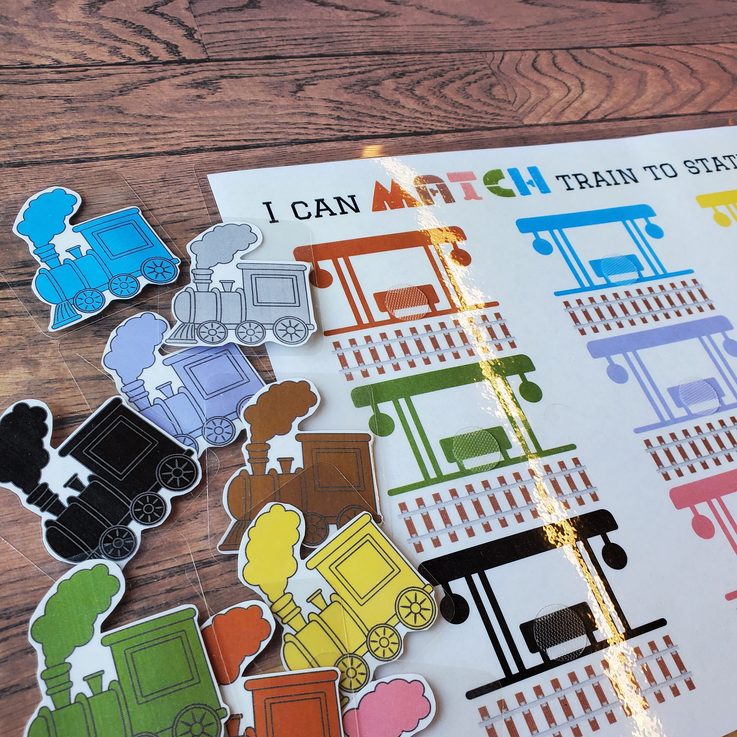 Train Station Color Matching Game, Printable, Toddler Preschool ...