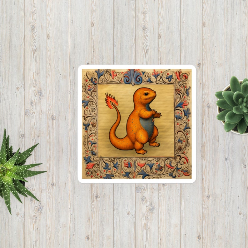 Medieval Charmander Sticker - Etsy