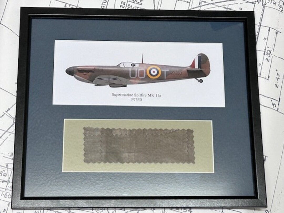 Spitfire P7350 Gift. Framed Airframe Skin With Certificate of ...