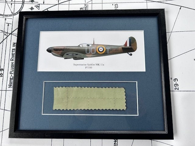Spitfire P7350 Gift. Framed Airframe Skin With Certificate of ...