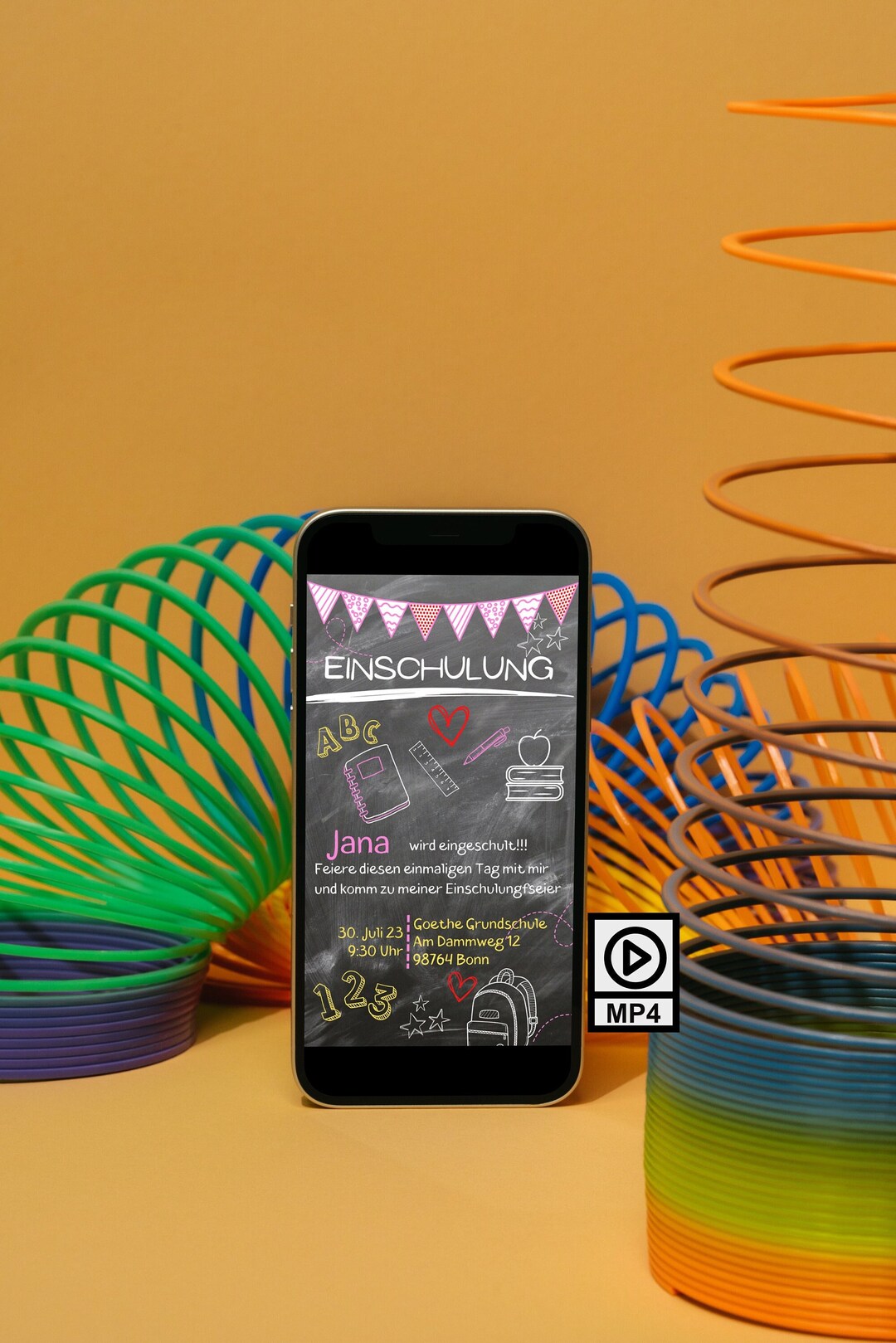 Enrollment Digital Animated Invitation for Girls With Sound, Animated ...