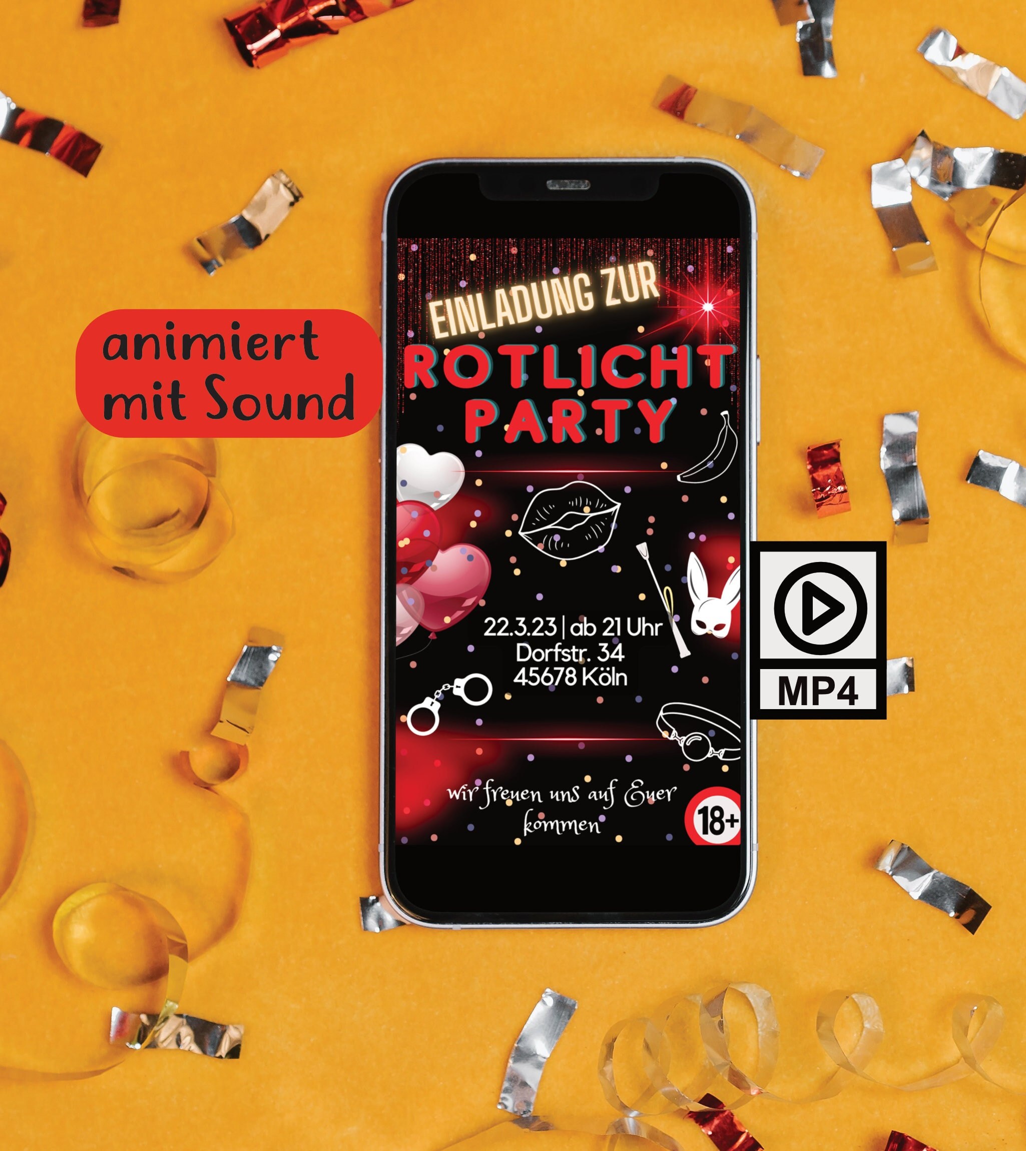 Motto Party Digital Animated Invitation With Sound, Animated Ecard ...