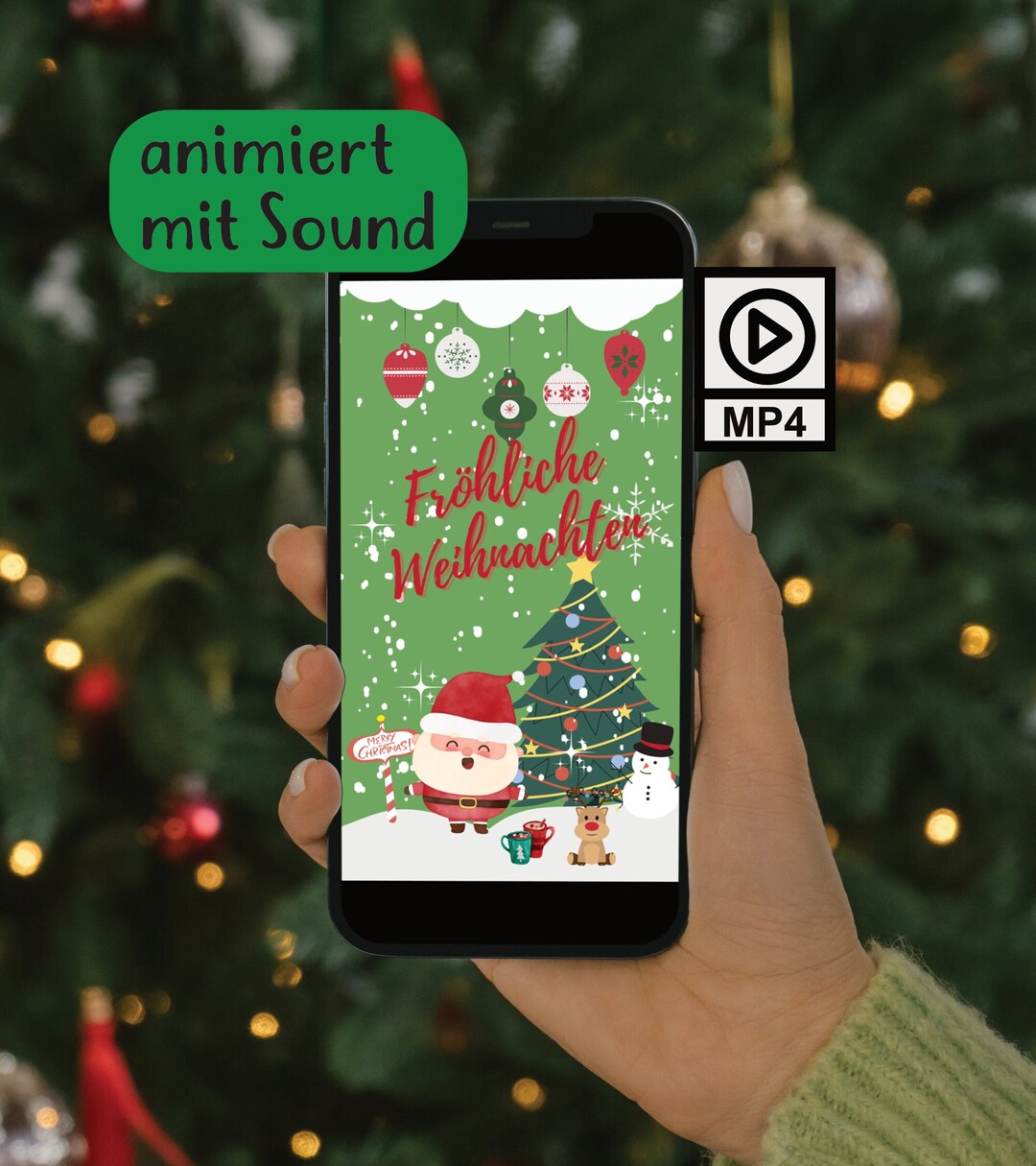 Christmas Card Digital Animated Greetings With Sound, Animated Ecard ...