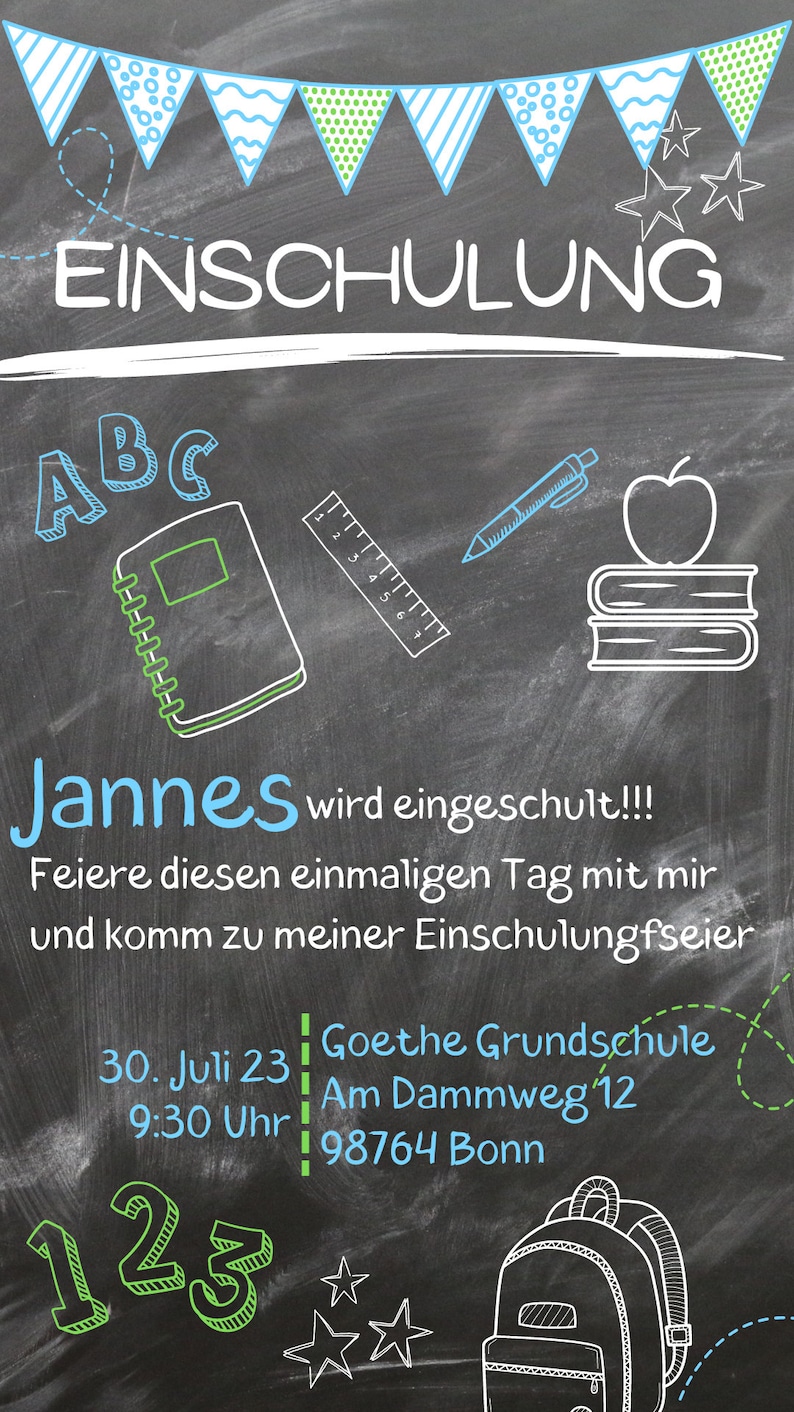 Enrollment Digital Animated Invitation for Boys With Sound, Animated ...