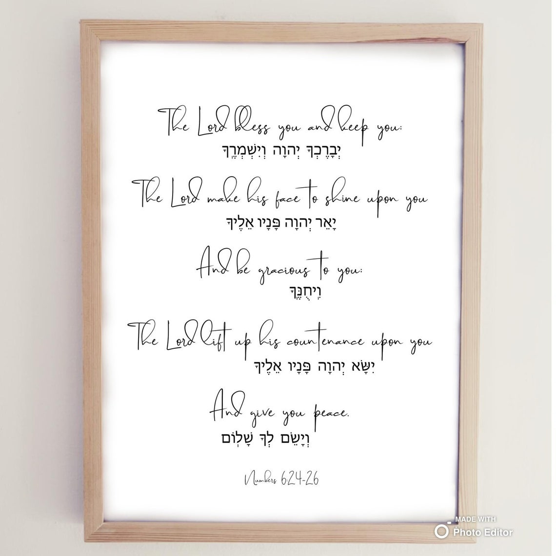 Aaronic Blessing, the Blessing, Kari Jobe, Bible Verse Wall Art ...