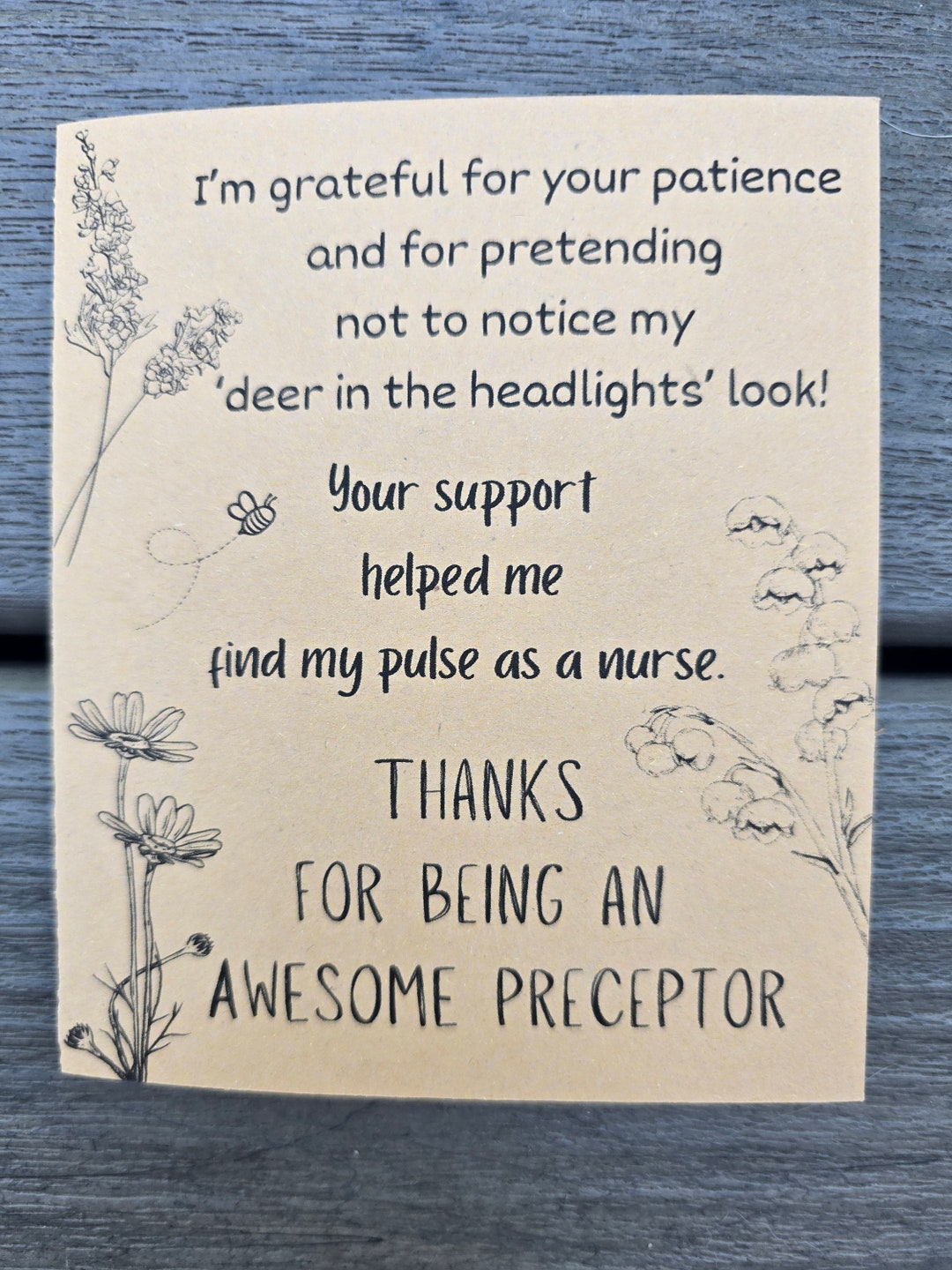 Nurse Preceptor Card, Nurse Mentor Gift, Clinical Preceptor Thank You ...
