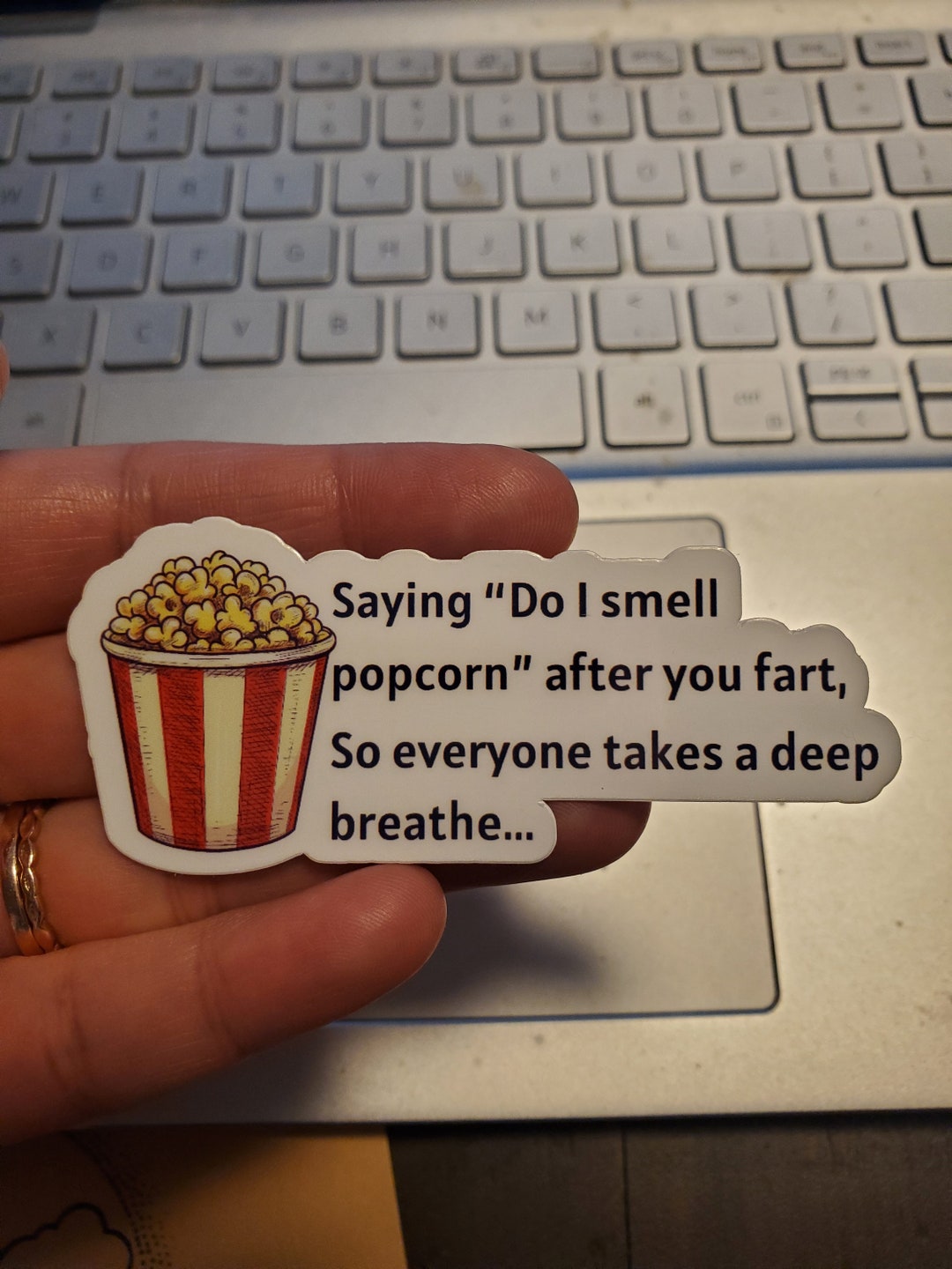 Funny Meme Sticker Waterproof Sticker, Vinyl Sticker, Popcorn Sticker ...
