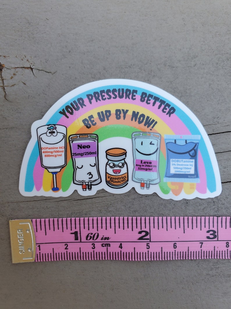Pressors Sticker Icu Nurse Sticker Er Nurse Sticker PA - Etsy