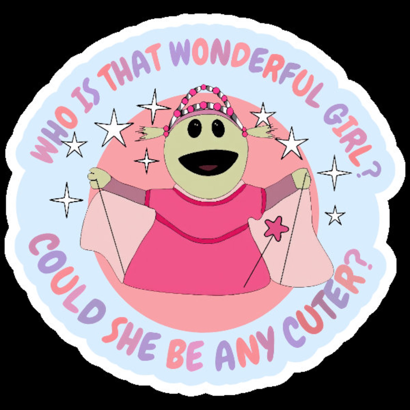 Nanalan Who's That Wonderful Girl Sticker, Nanalan Fanart Meme Sticker ...