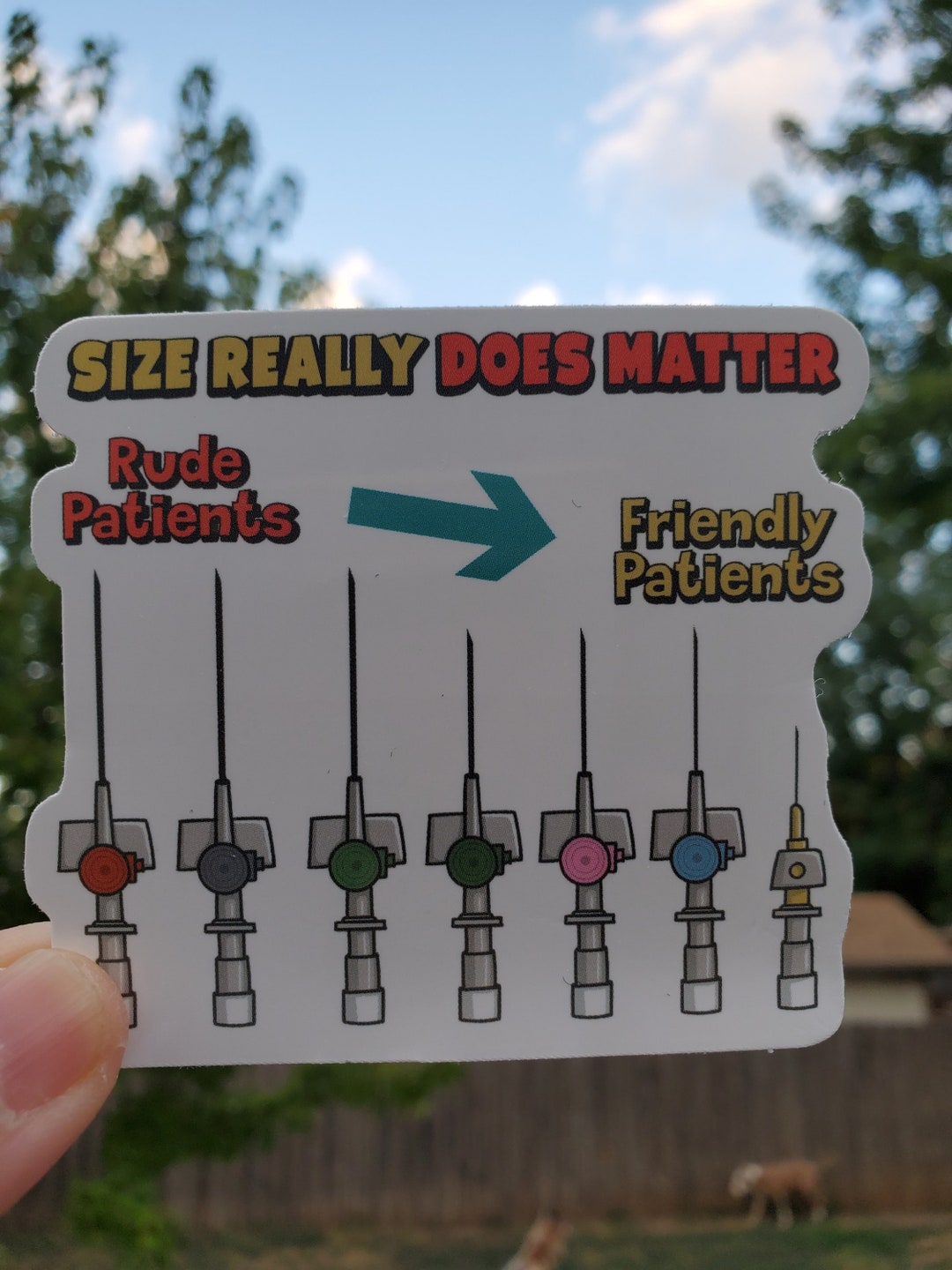 Size Does Matter Nurse Sticker, Funny Nurse Meme Sticker, Iv Team ...