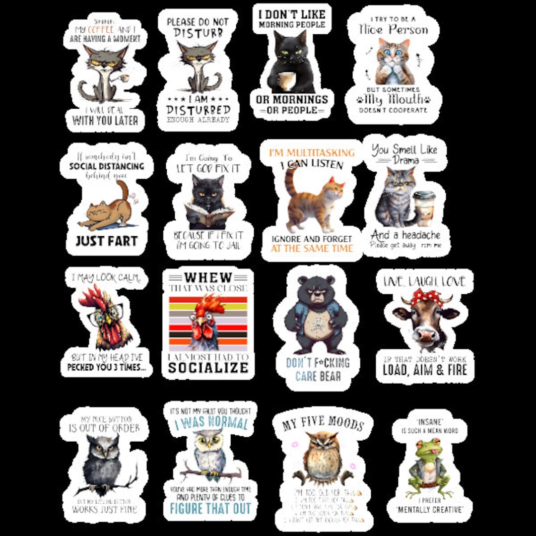 Sarcastic Sticker Pack, Funny Meme Sticker, Work Sticker, Office ...
