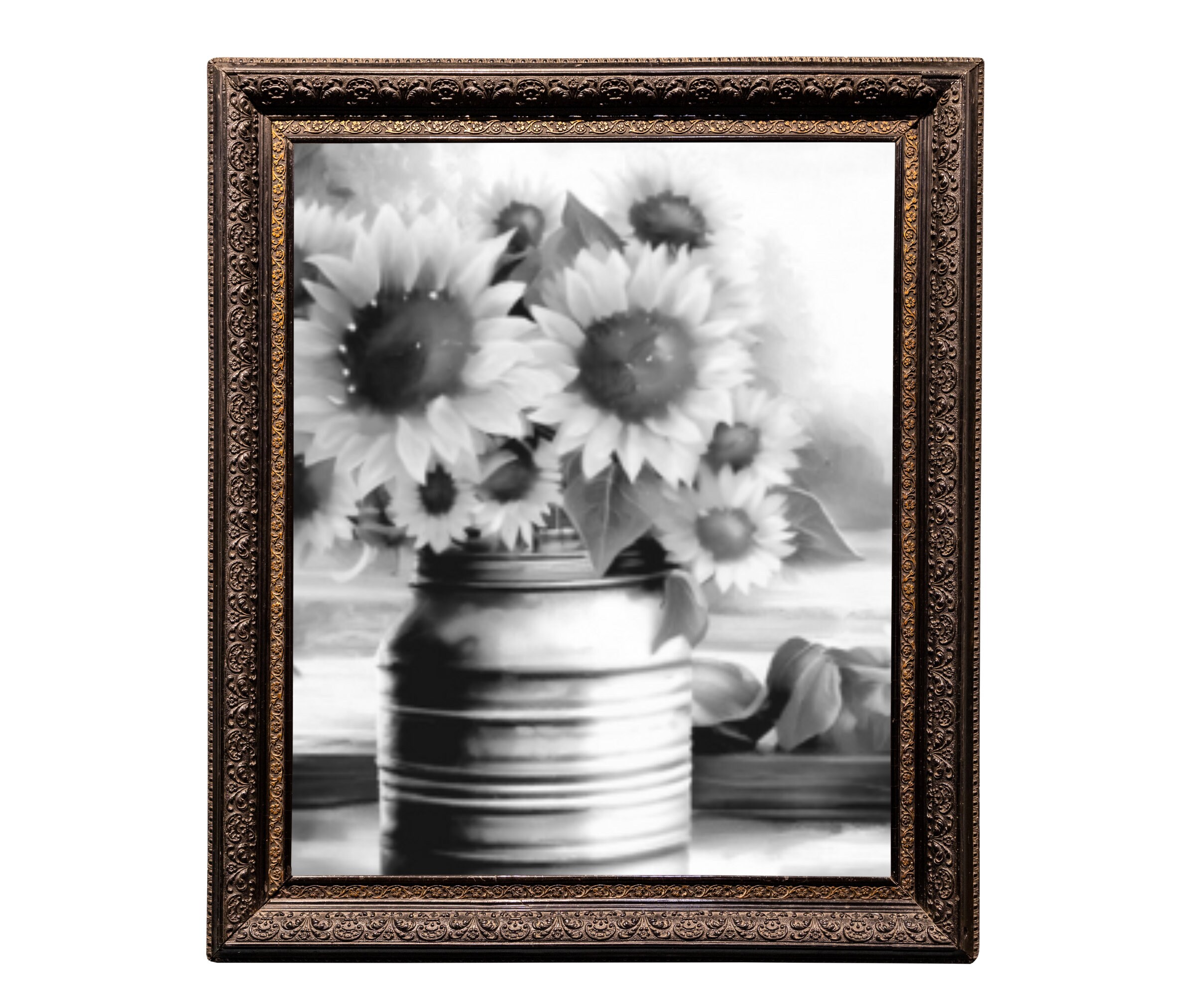 Monochrome Sunflower Wall Art | Botanical Print Set | Living Room Wall ...