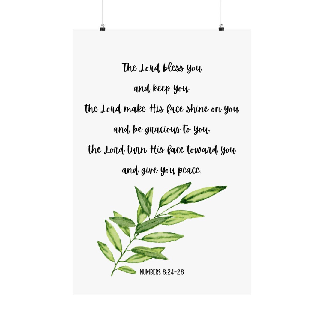 24x36 Inch Unframed Scripture Poster - Numbers 6:24-26, Lord Bless and ...