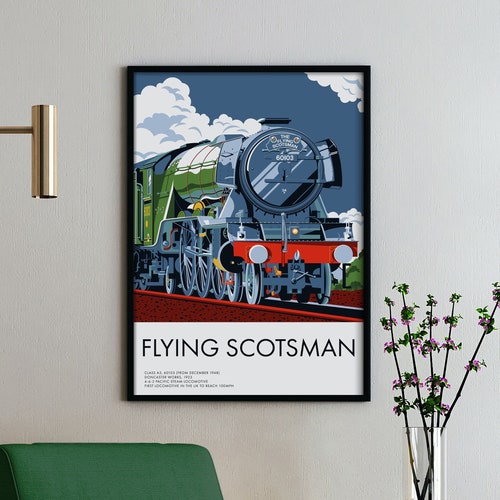 The Flying Scotsman Poster Steam Train Print Steam - Etsy Canada