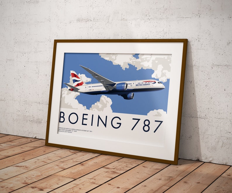Boeing 787 Dreamliner Print | British Airways Aviation Art - Etsy