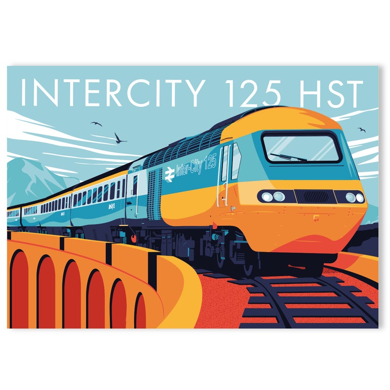 Intercity 125 HST British Rail Class 43 Locomotive, Train Print Wall ...