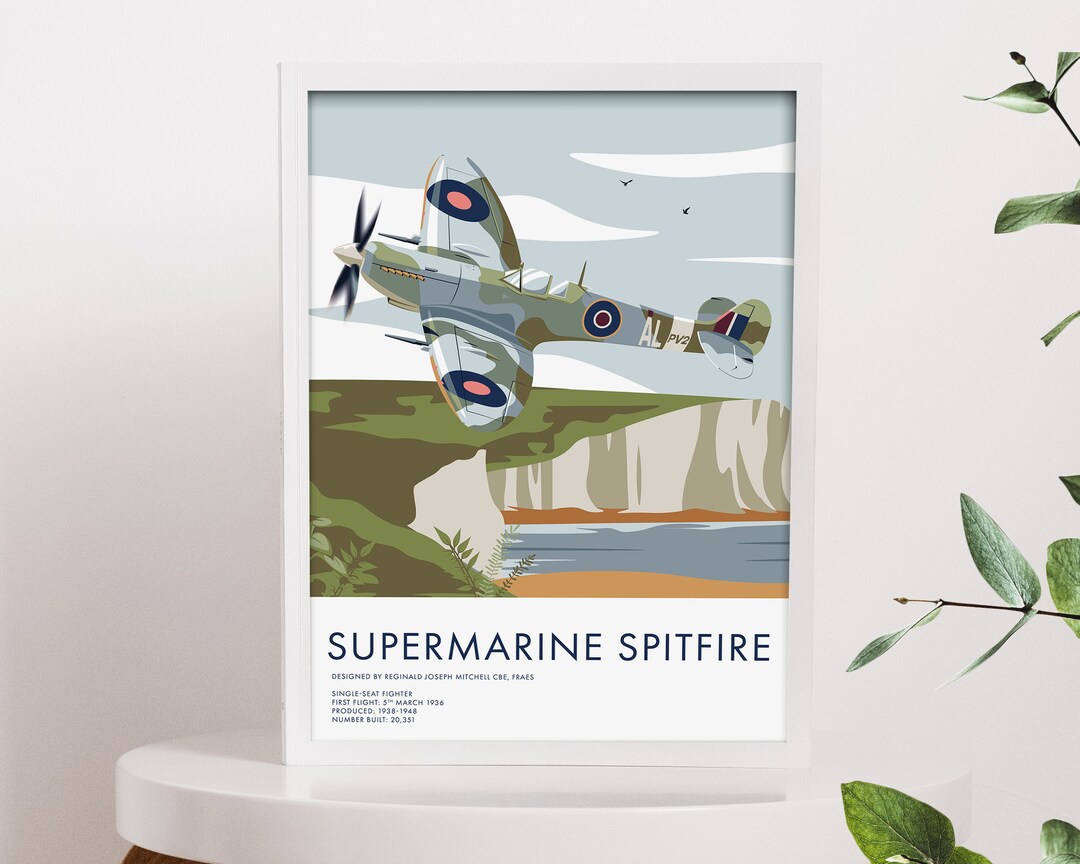 Supermarine Spitfire Aircraft Print - Aviation Art, Battle of Britain ...