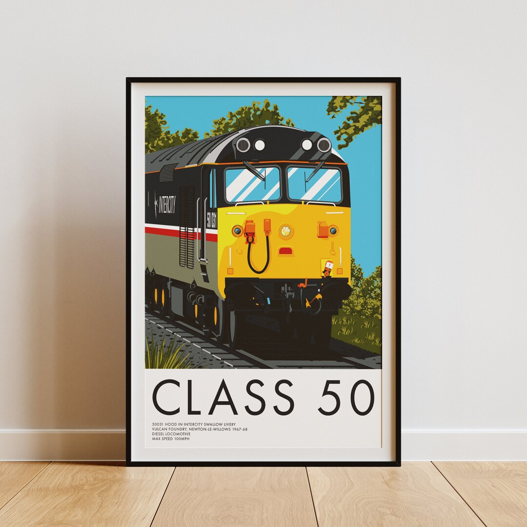 British Rail Class 50 Locomotive in Intercity Swallow Livery | Train ...