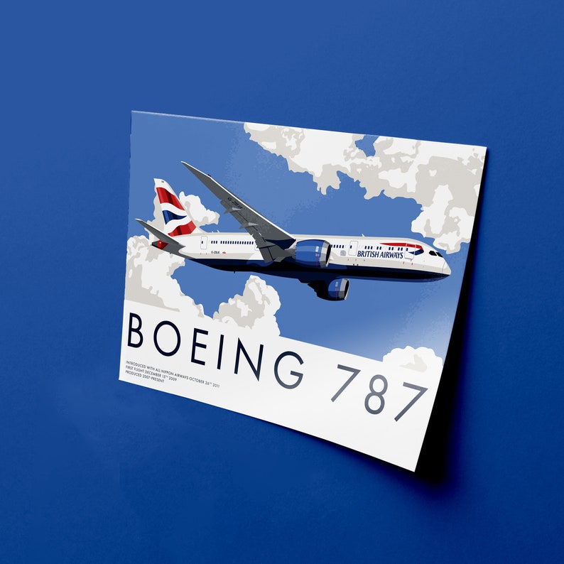 Boeing 787 Dreamliner Print | British Airways Aviation Art - Etsy