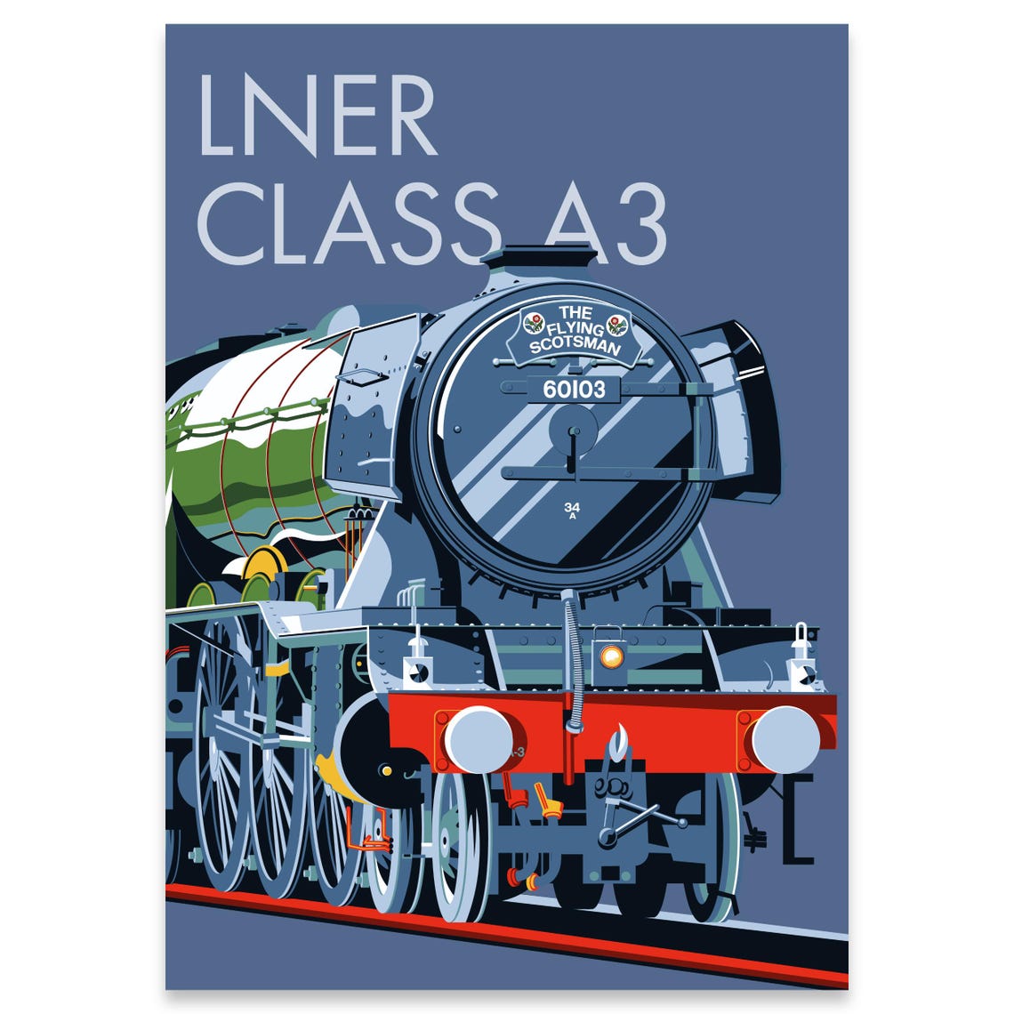 Flying Scotsman Train Poster, LNER Class A3 Locomotive Print - Etsy Canada