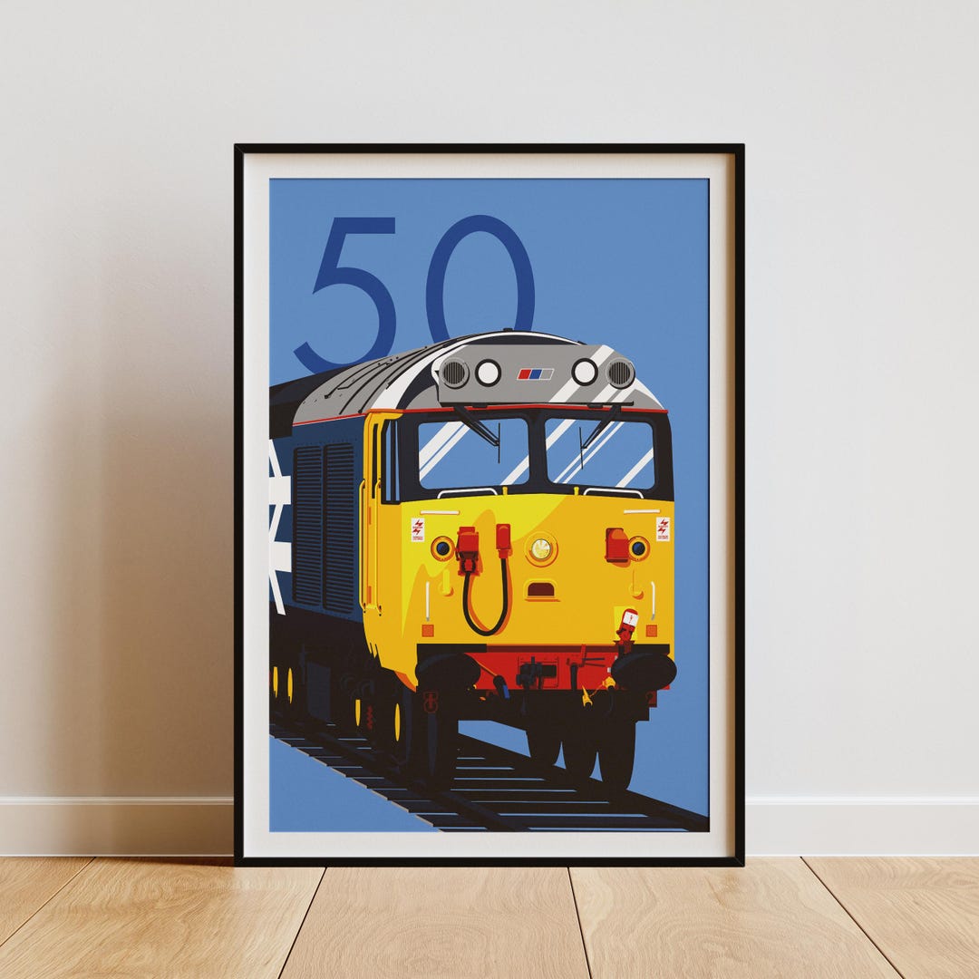 British Rail Class 50 Locomotive Art Print | Train Fan Gift - Etsy