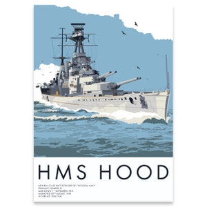 HMS Hood Poster: Royal Navy Battlecruiser Art Print - Etsy UK