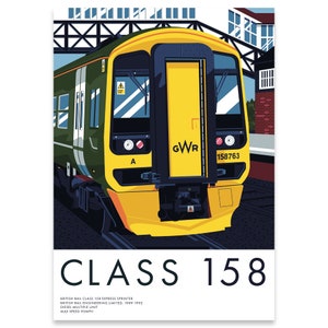 Class 158 DMU Express Sprinter | Train Print Wall Art, Train Decor ...