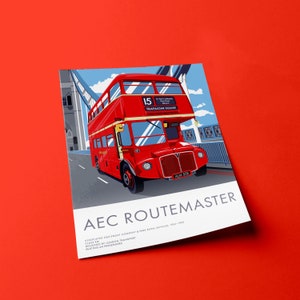 Vintage London Transportation Poster: AEC Routemaster London Bus (no ...