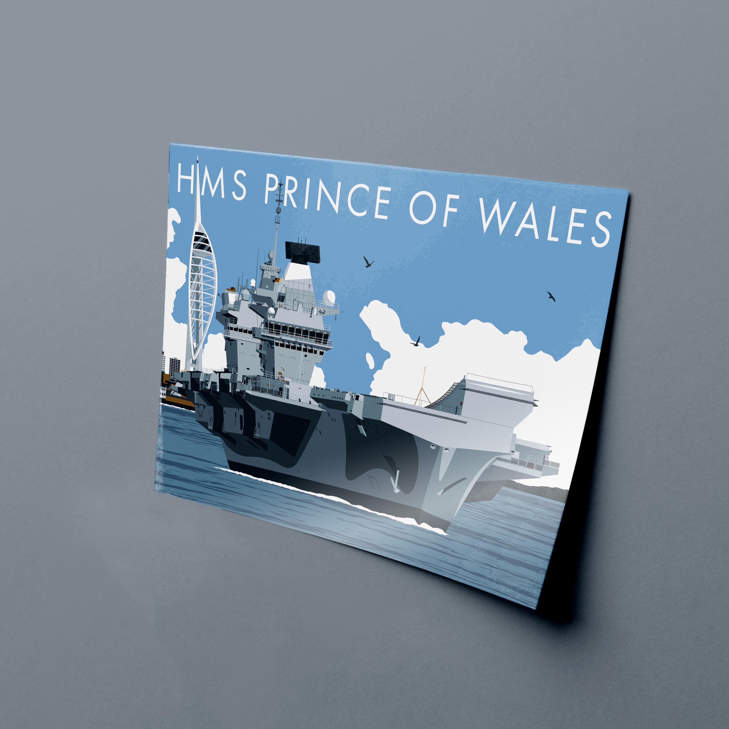 HMS Prince of Wales Aircraft Carrier Poster – Featuring Spinnaker Tower ...