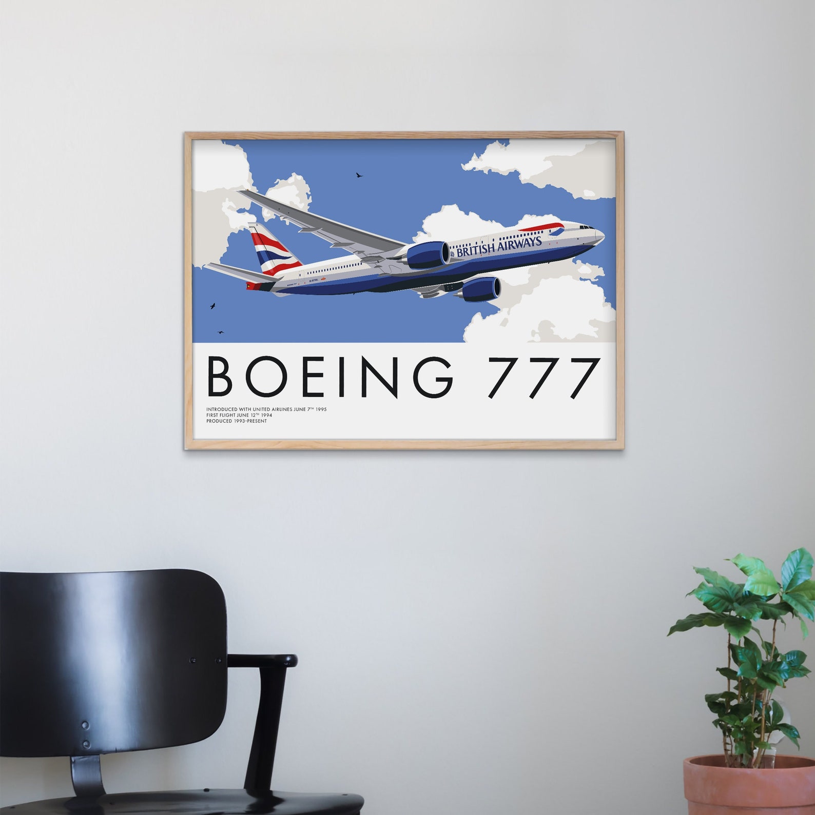 Boeing 777 British Airways Livery Plane Art Aviation Art - Etsy