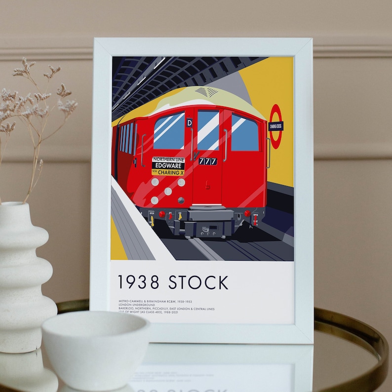 Vintage London Underground Poster: 1938 Stock Train at - Etsy