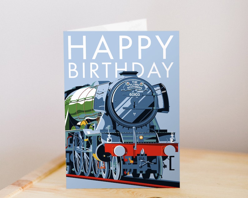 Flying Scotsman Birthday Card - LNER Class A3 Steam Locomotive | Train ...